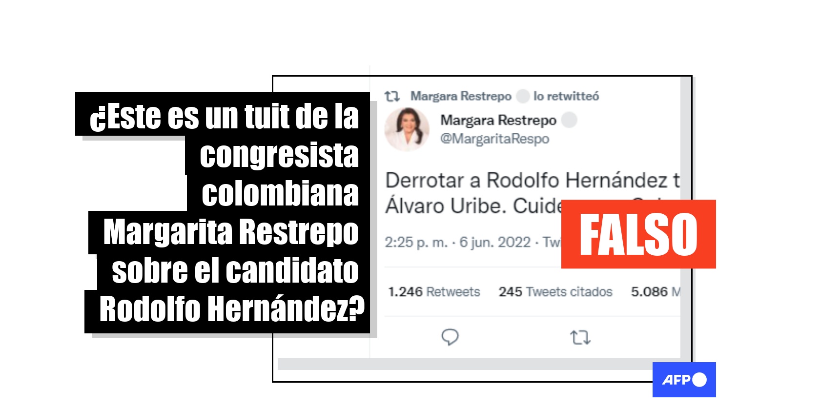 Tuit de la política colombiana Margarita Restrepo sobre derrotar a ...