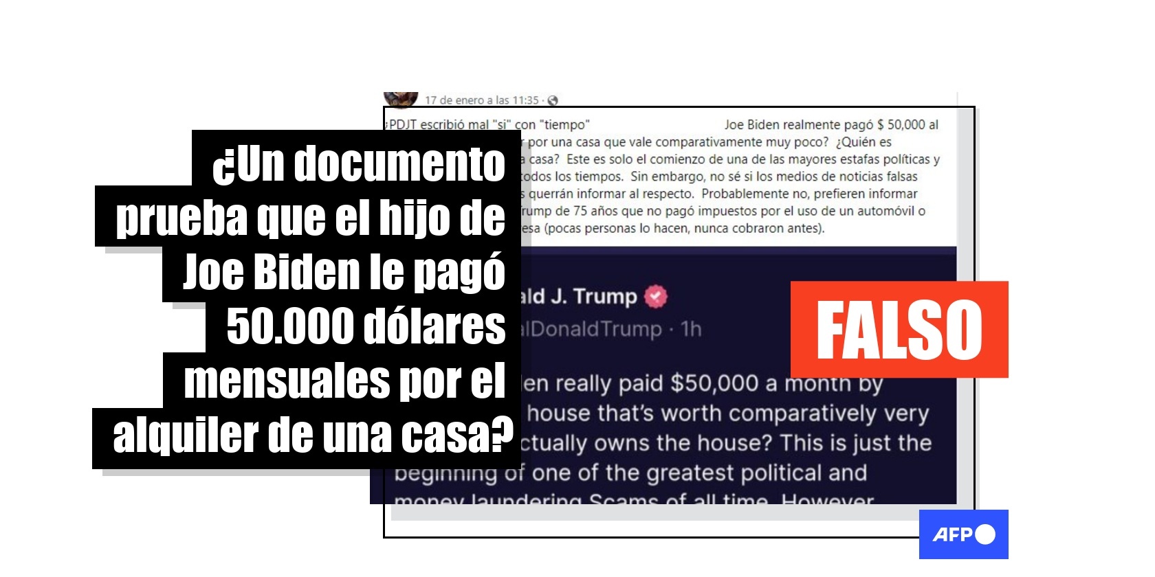 Hunter Biden no pagó 50.000 dólares de renta a su padre; el monto se ...