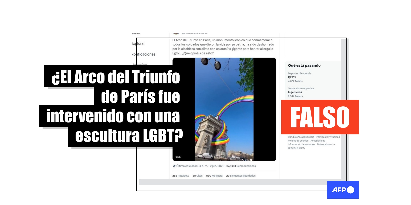 La intervención con la bandera LGBT en el Arco del Triunfo de París es ...
