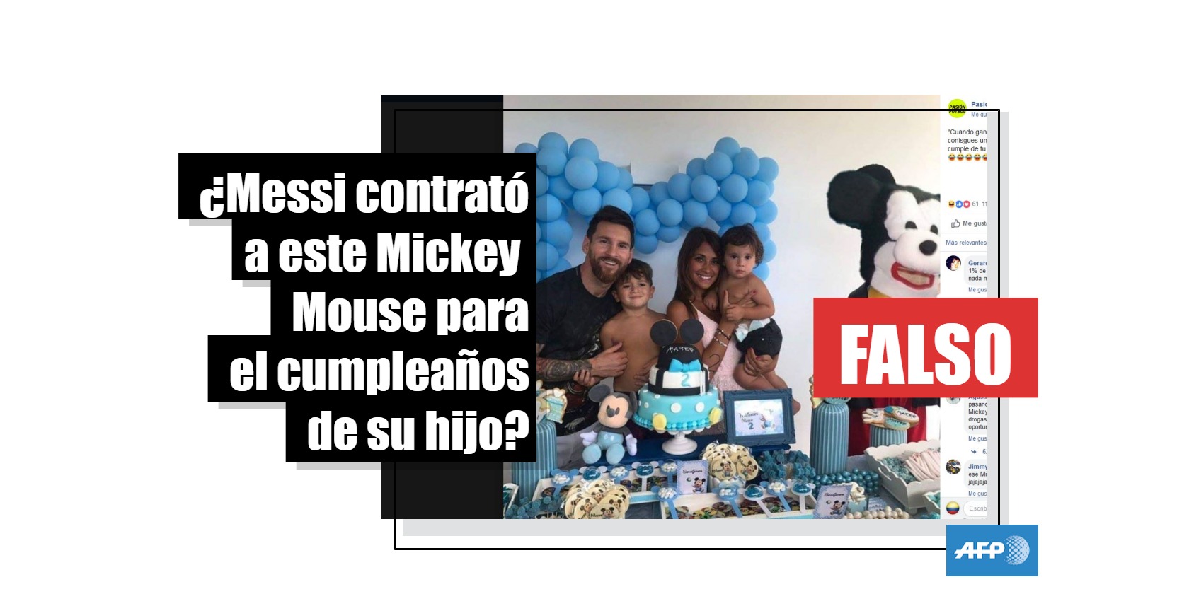 No, Messi no contrató este Mickey Mouse para el cumpleaños de su hijo ...