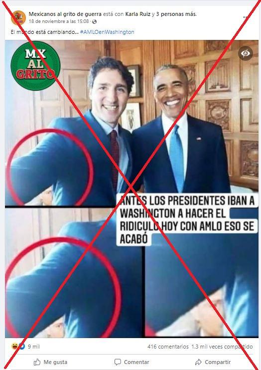 La foto del expresidente mexicano Peña Nieto detrás de Obama y Trudeau ...